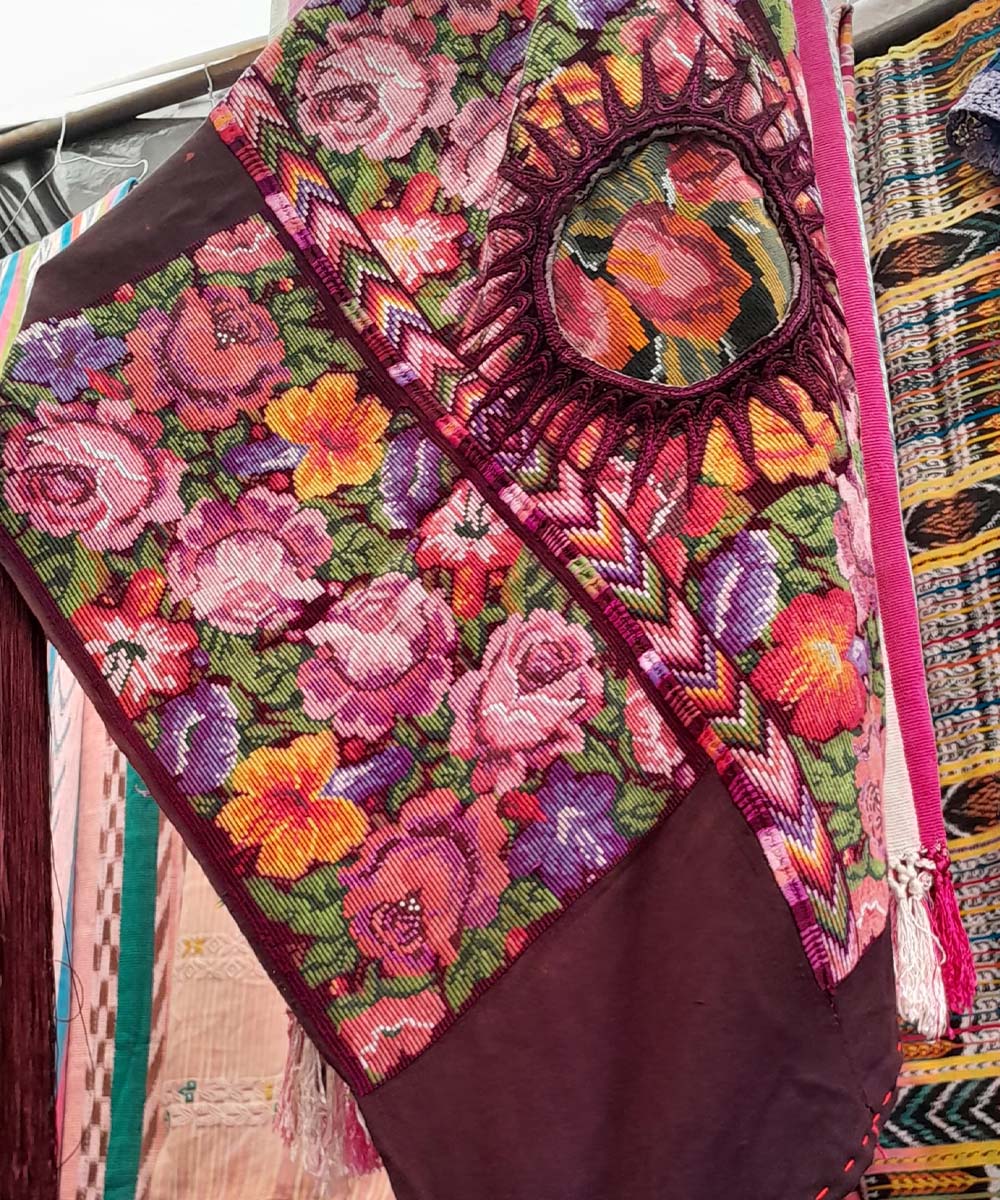 Guatemalan huipil from Chichi with flowers