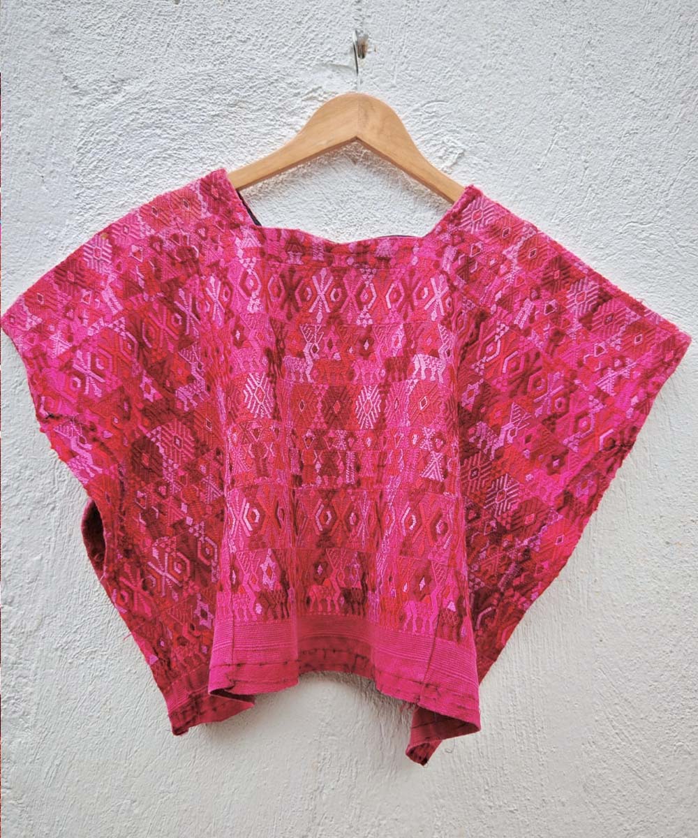 Guatemalan huipil from Coban in hot pink