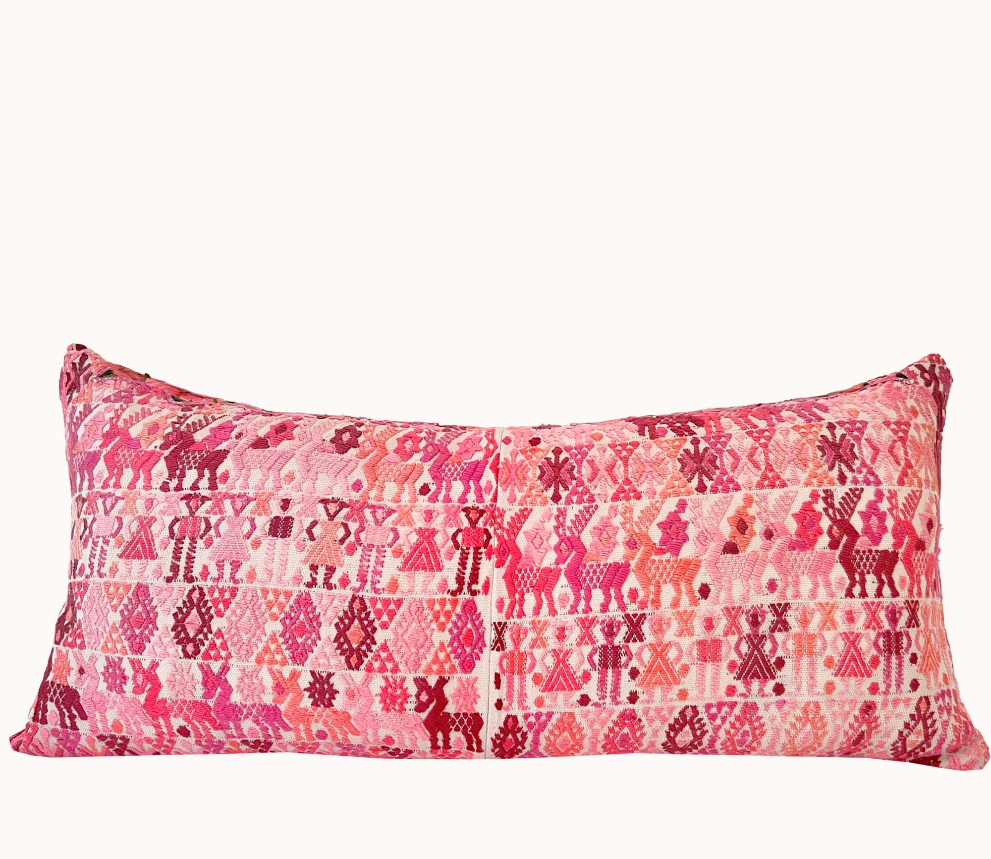 Vintage Textile Pillow | Pink Guatemalan Huipil | L’AMOUR ARTISANS