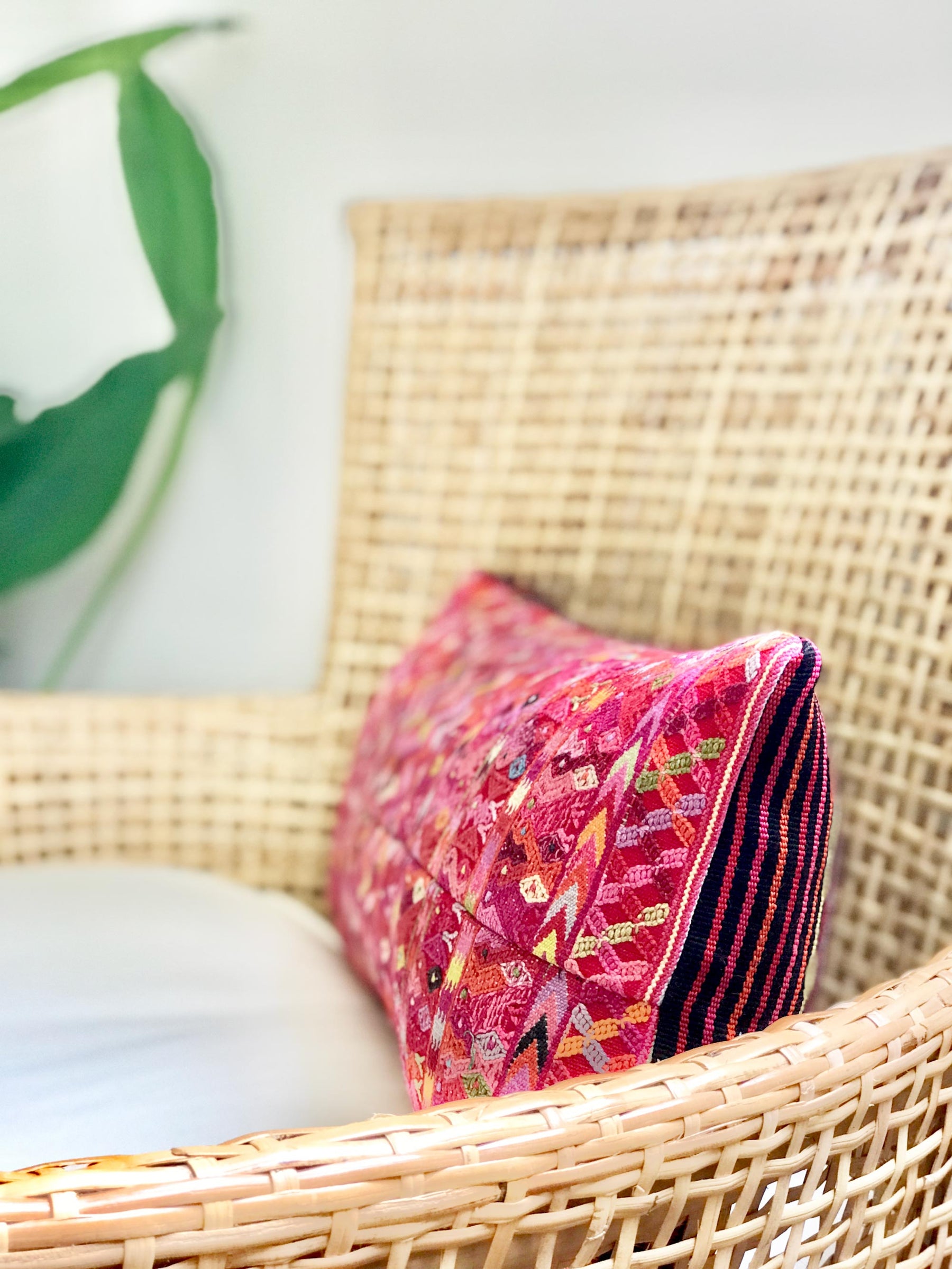 Vintage Textile Cushion | Red Guatemalan Huipil | LAMOUR ARTISANS